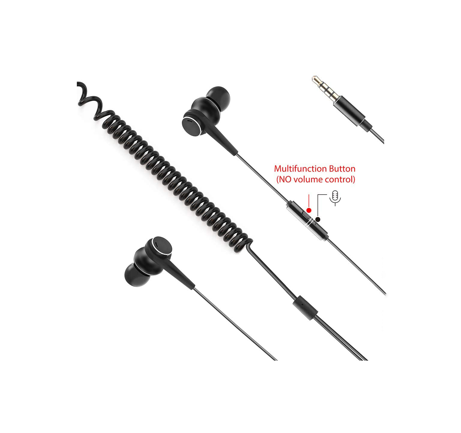 Long Corded Earbuds w/Built-In Mic | 18ft | Advantage Software